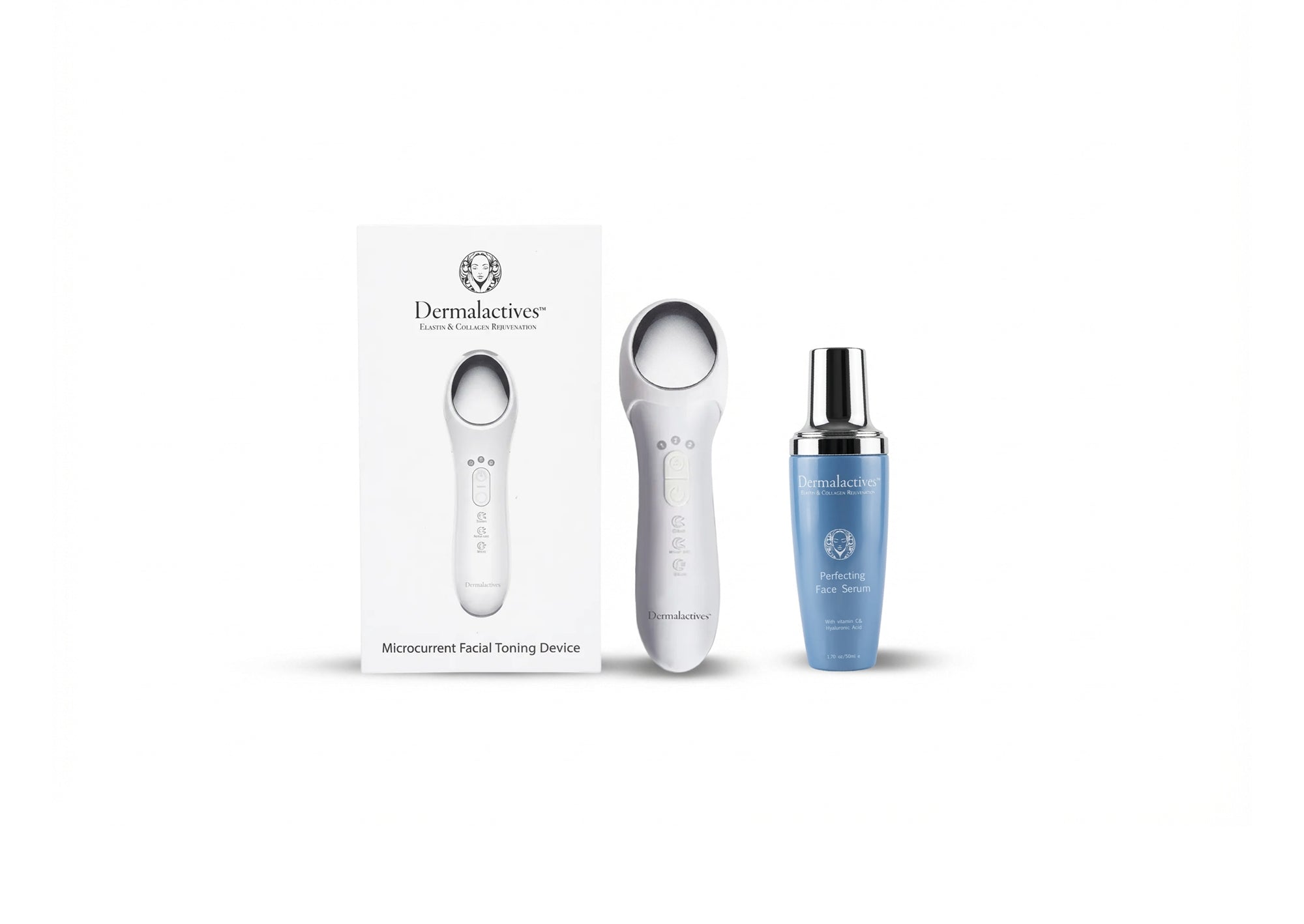 Dermalactives Microcurrent Facial Toning Device + Perfecting Face Seru ...