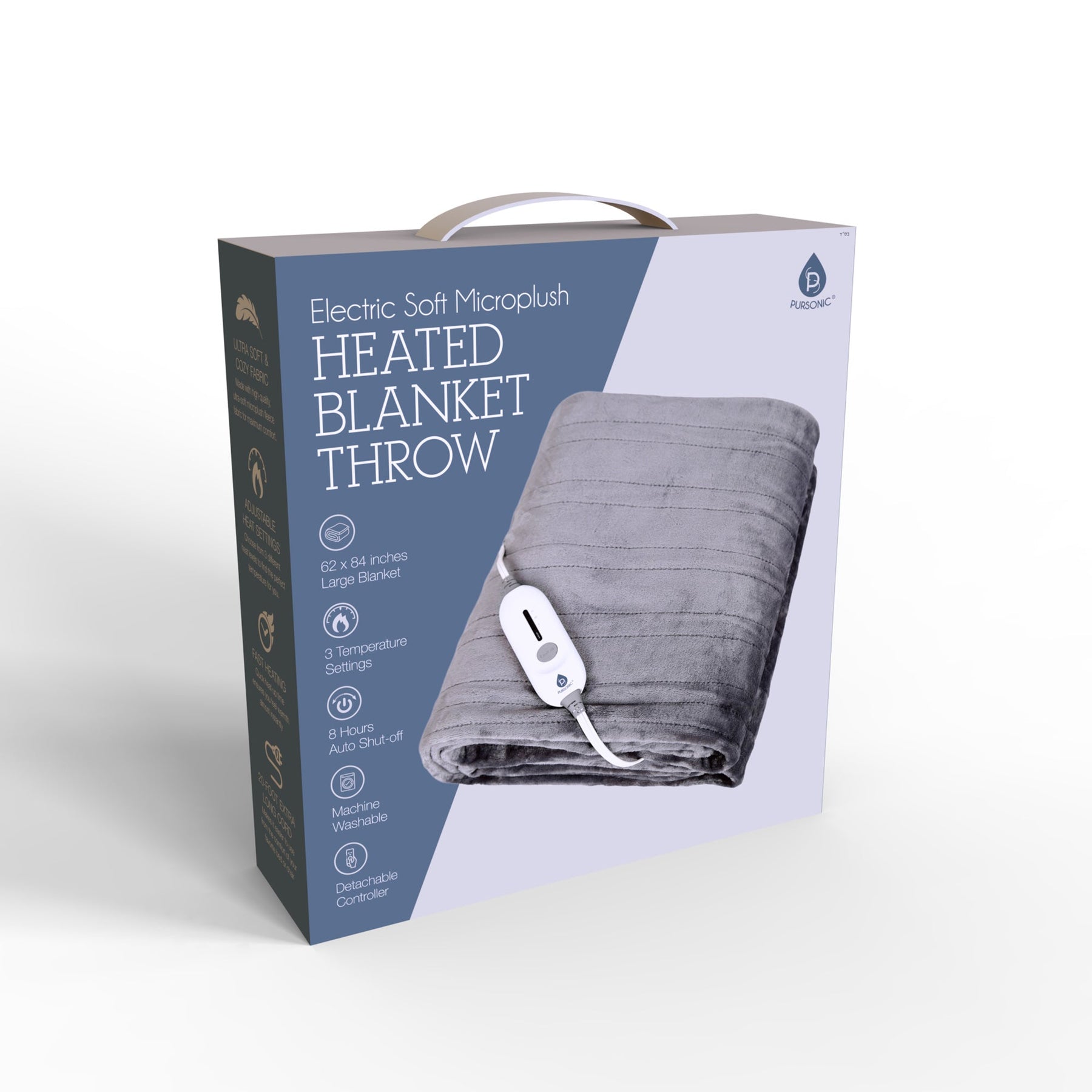 Electric Soft Microplush Heated Blanket Throw – Brookstone