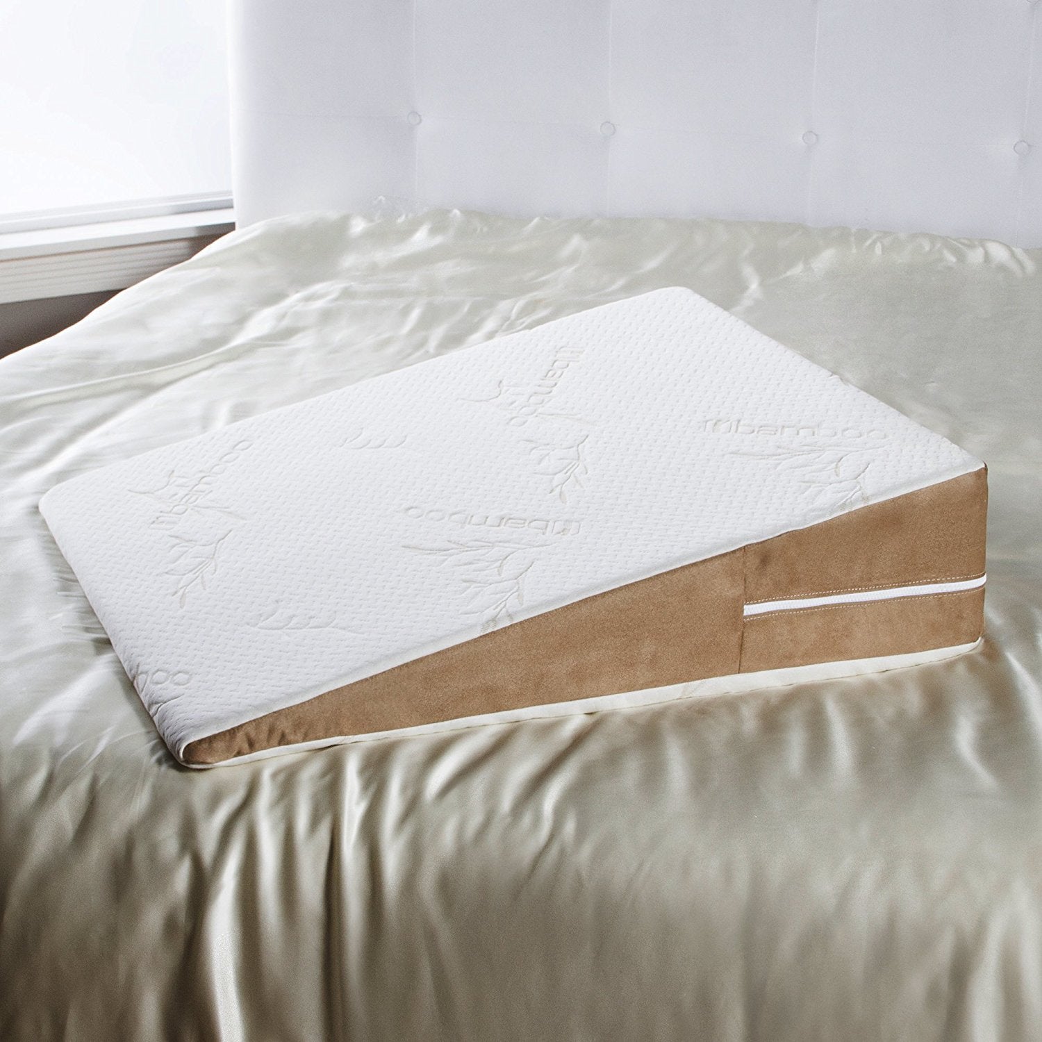 Avana Memory Foam Bed Wedge Pillow With Removable Bamboo Cover Brookstone