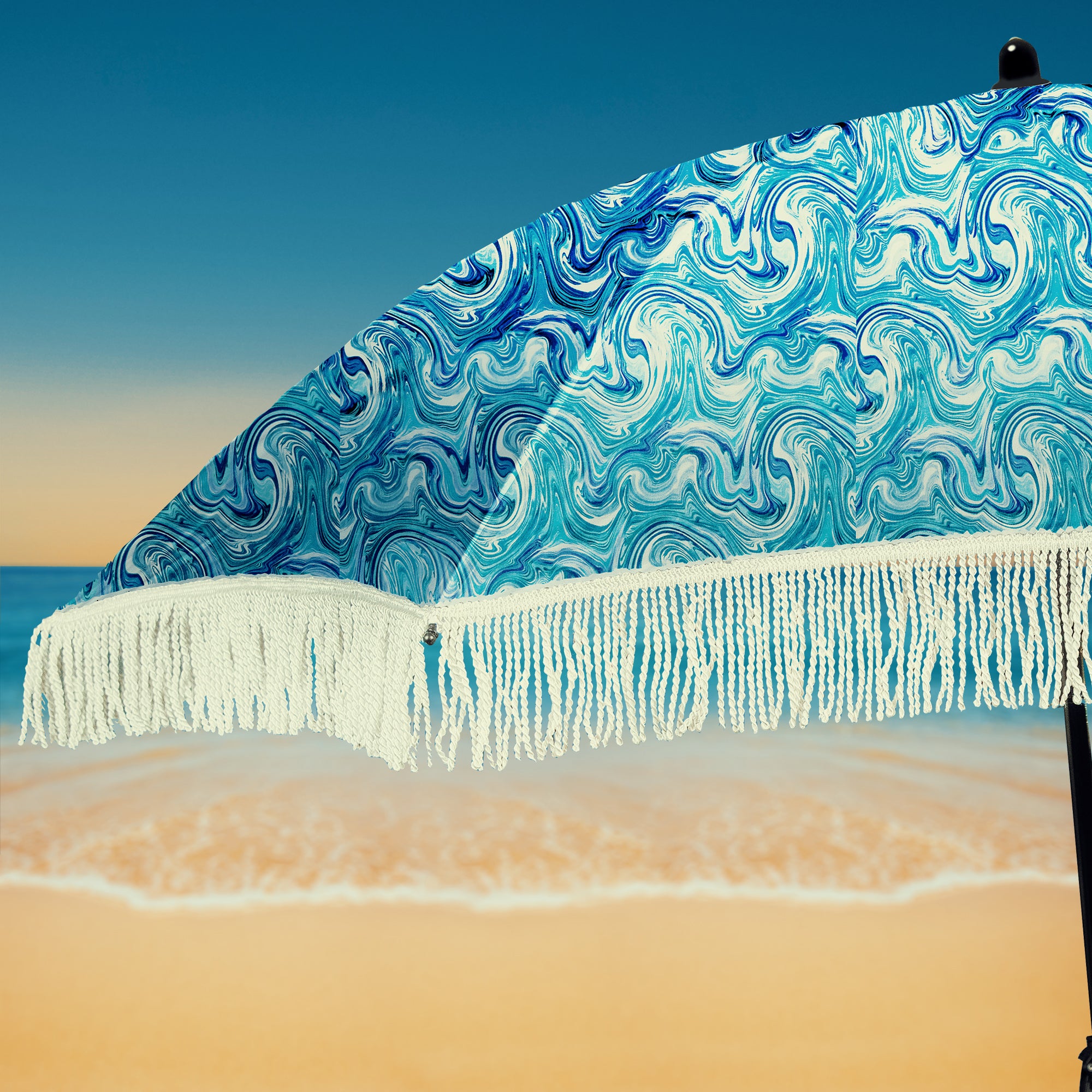 Wave Beach Umbrella | Brookstone