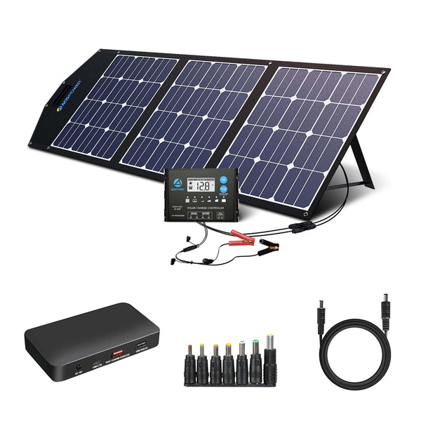 LTK 120W Foldable Solar Panel Kit With ProteusX 20A Charge Controller ...