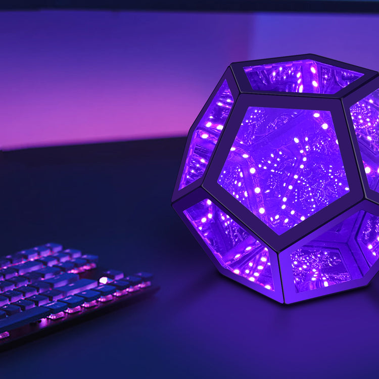 Dodecahedron Infinity Table Lamp | Brookstone