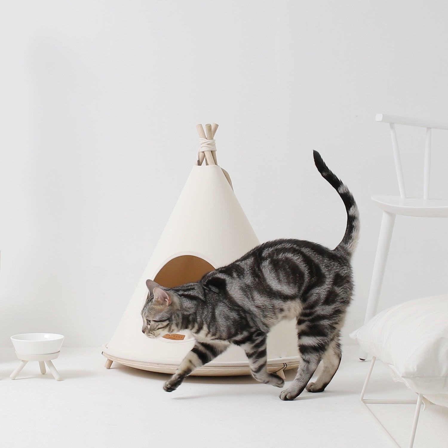 Oreo Pet Table with Bowl - Short | Brookstone